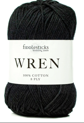 Fiddlesticks Wren 8 Ply - W001 Black – All About Sewing